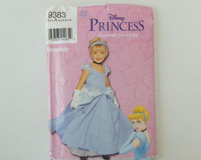 Simplicity 9383 Sewing Pattern UNCUT Disney Cinderella Costume Girls ...