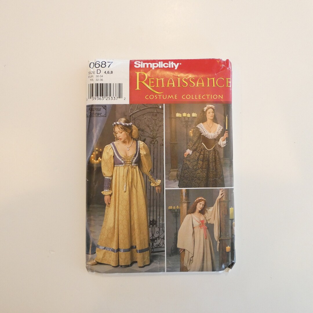 Vintage Simplicity Sewing Pattern #0687 UNCUT Misses Renaissance ...
