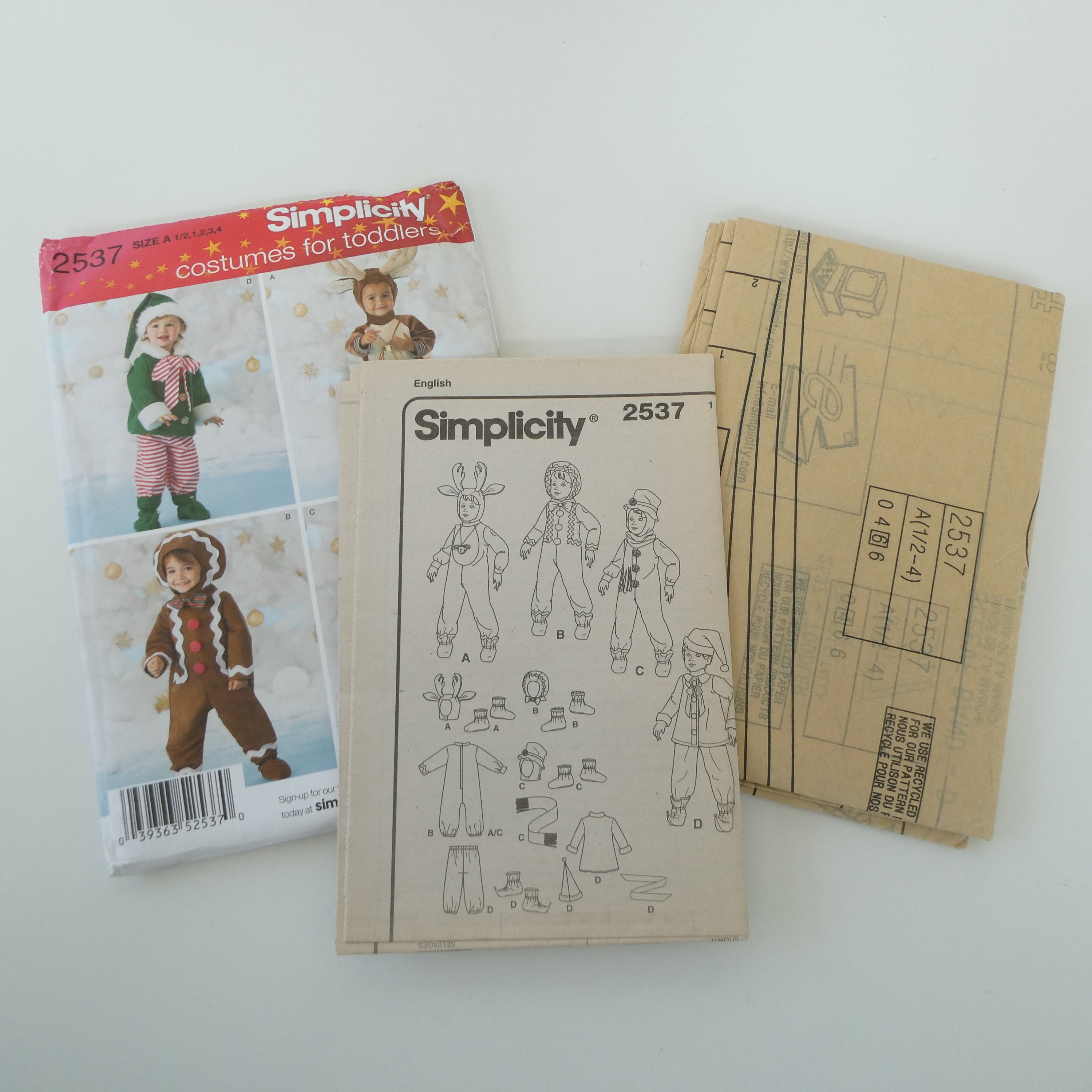 Simplicity 2537 Sewing Pattern UNCUT Christmas Costume Elf, Reindeer ...