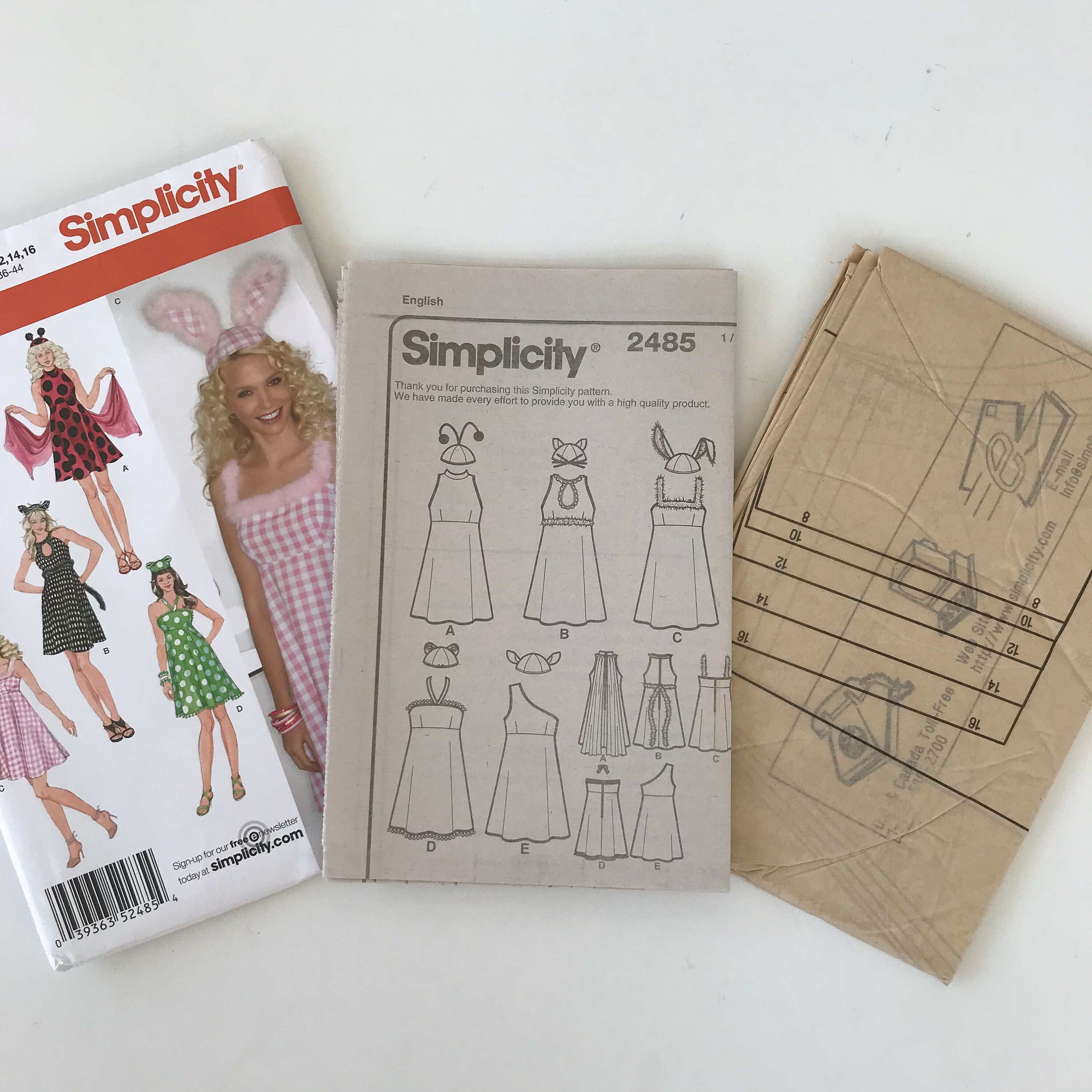 Simplicity 2485 Sewing Pattern UNCUT Costume Flirty Bunny, Cat, Frog ...