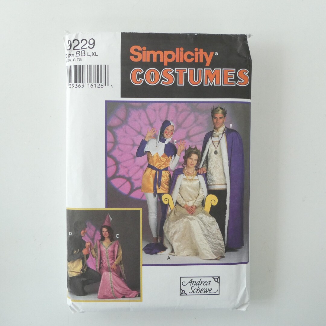 Vintage Simplicity Sewing Pattern 9229 UNCUT Medieval Costume King ...