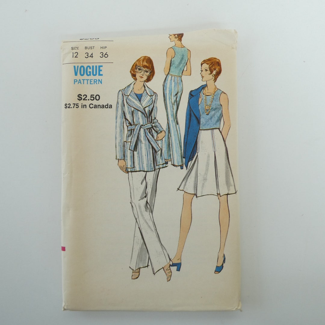 Vintage '70's Vogue 8263 Sewing Pattern UNCUT Wardrobe Wrap Jacket, Top ...