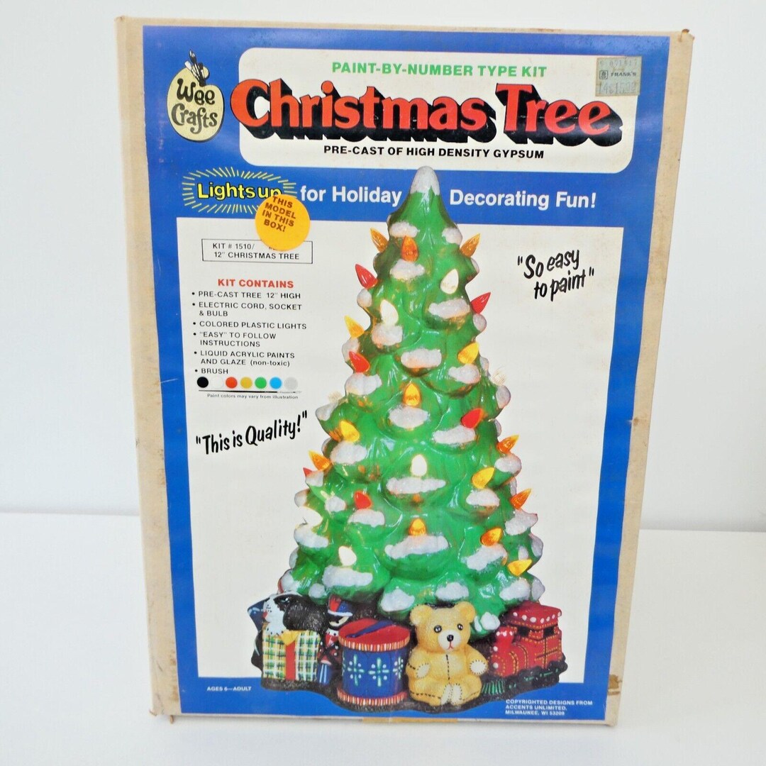 Wee Crafts Christmas Tree Ready to Paint Kit 1510 Plaster 12 Inch ...