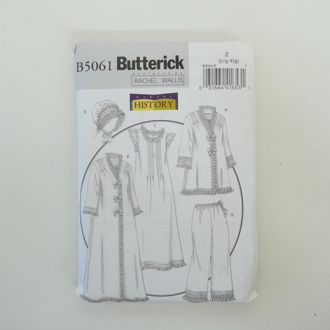 Butterick 5061 Sewing Pattern UNCUT Making History Costume Nightgown ...