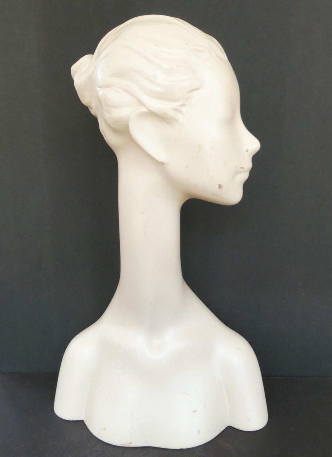 Wolh & Vine Woman Mannequin Head Long Neck Shoulders 23in Fiberglass WA ...