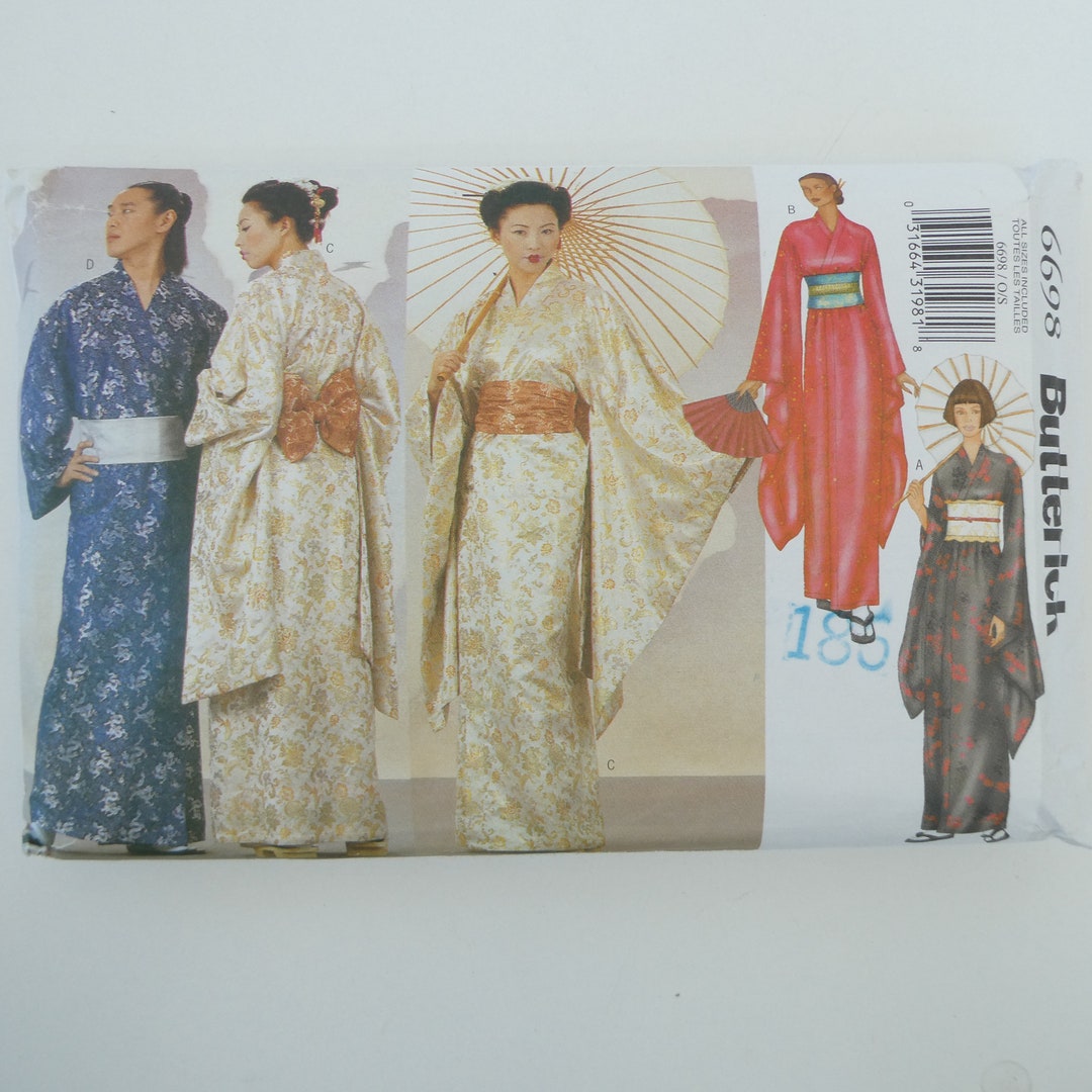 Vintage Butterick 6698 Sewing Pattern UNCUT Adult Japanese Kimono Robe ...