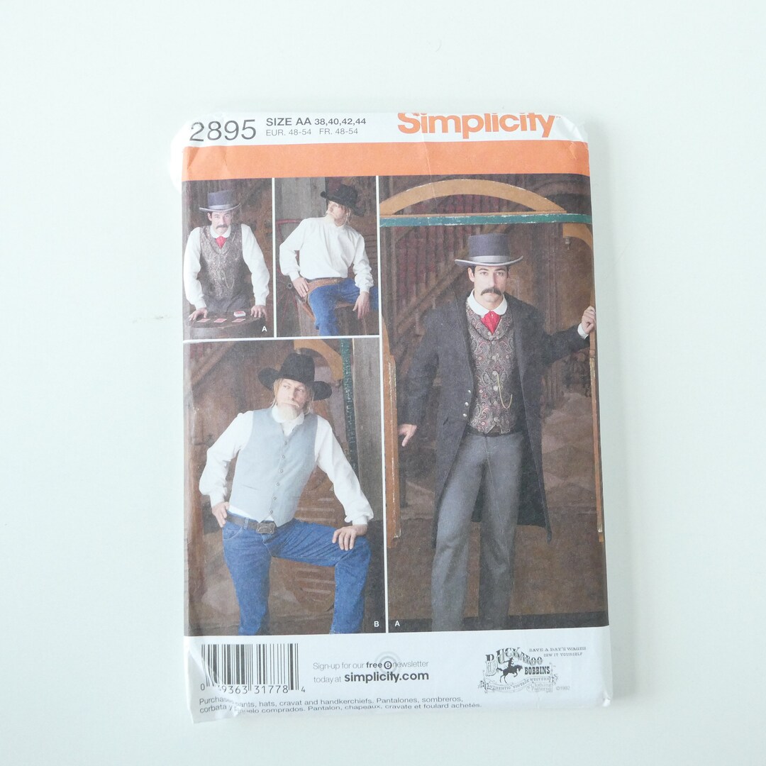 Simplicity 2895 Costume Sewing Pattern UNCUT Wild West Frock Coat ...