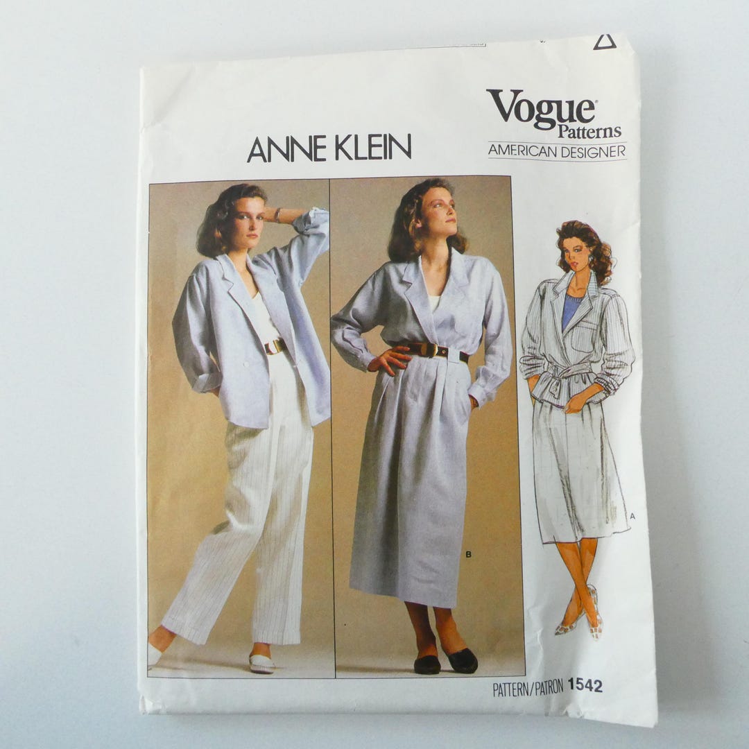 Vintage Vogue 1542 Anne Klein Designer Sewing Pattern UNCUT Lightweight ...
