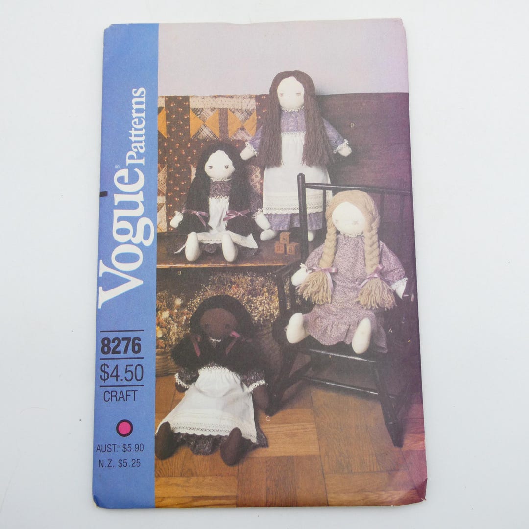 Vintage Vogue Craft 8276 Sewing Pattern UNCUT Amish Style Prairie Dolls ...