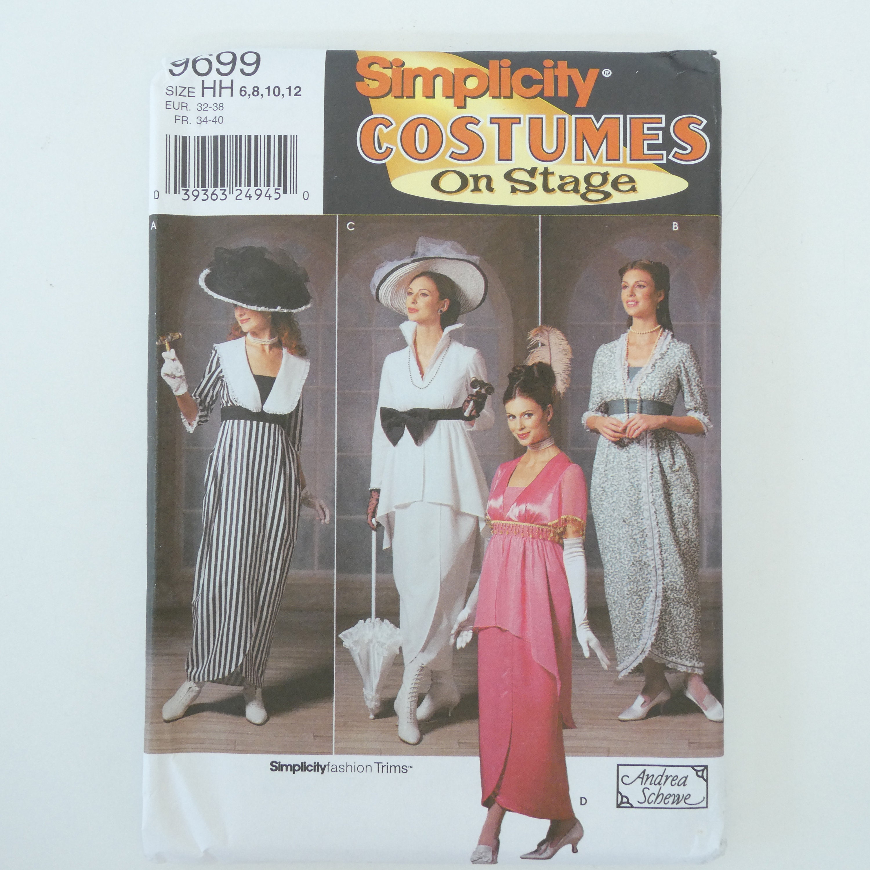 Vintage Simplicity 9699 Costume Sewing Pattern UNCUT Andrea Schewe ...