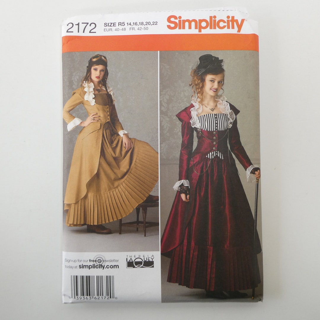 Simplicity 2172 Costume Sewing Pattern UNCUT Victorian Steam Punk Cos ...