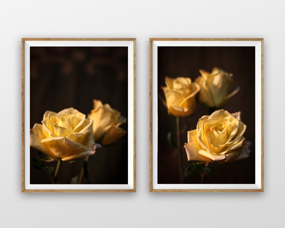 Yellow Roses Printable Wall Art Set of 2 Flower Print - Etsy