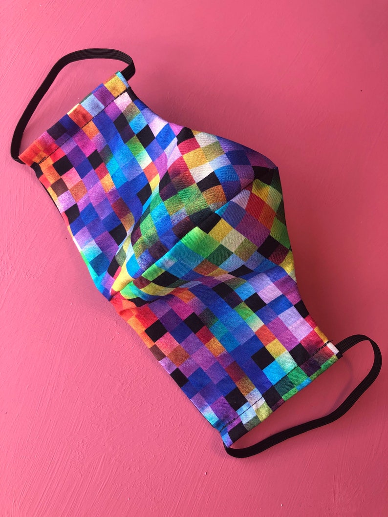 Pixelated Glitch Vaporwave Aesthetic Reusable Mask With Pocket | Etsy