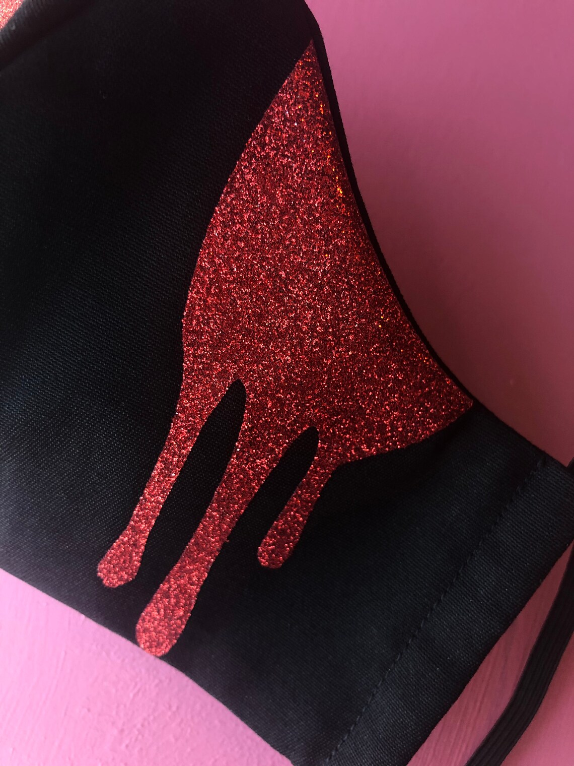 BLOODY TEARS Black and Red Face Mask With Filter Pocket - Etsy