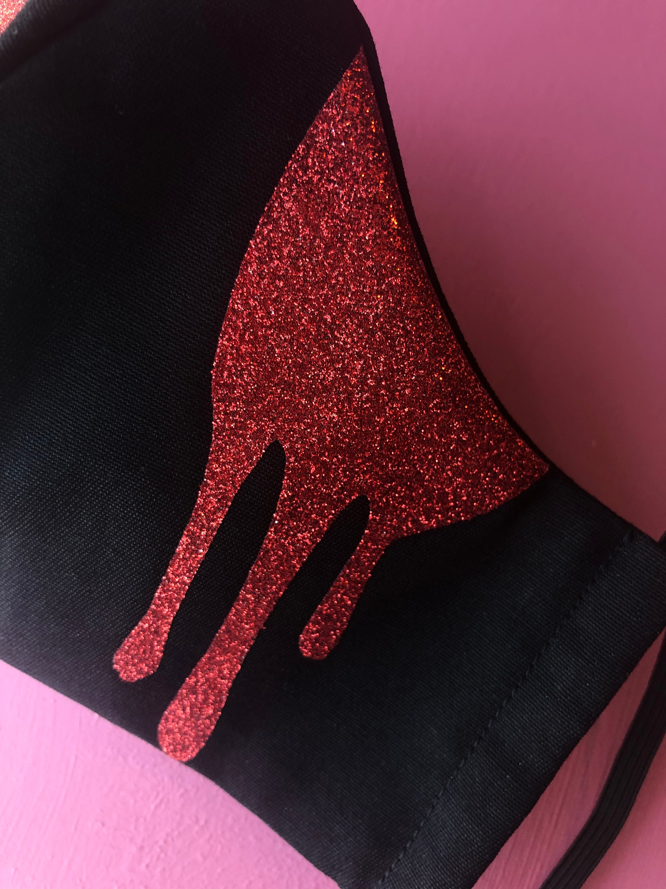 BLOODY TEARS Black and Red Face Mask With Filter Pocket - Etsy