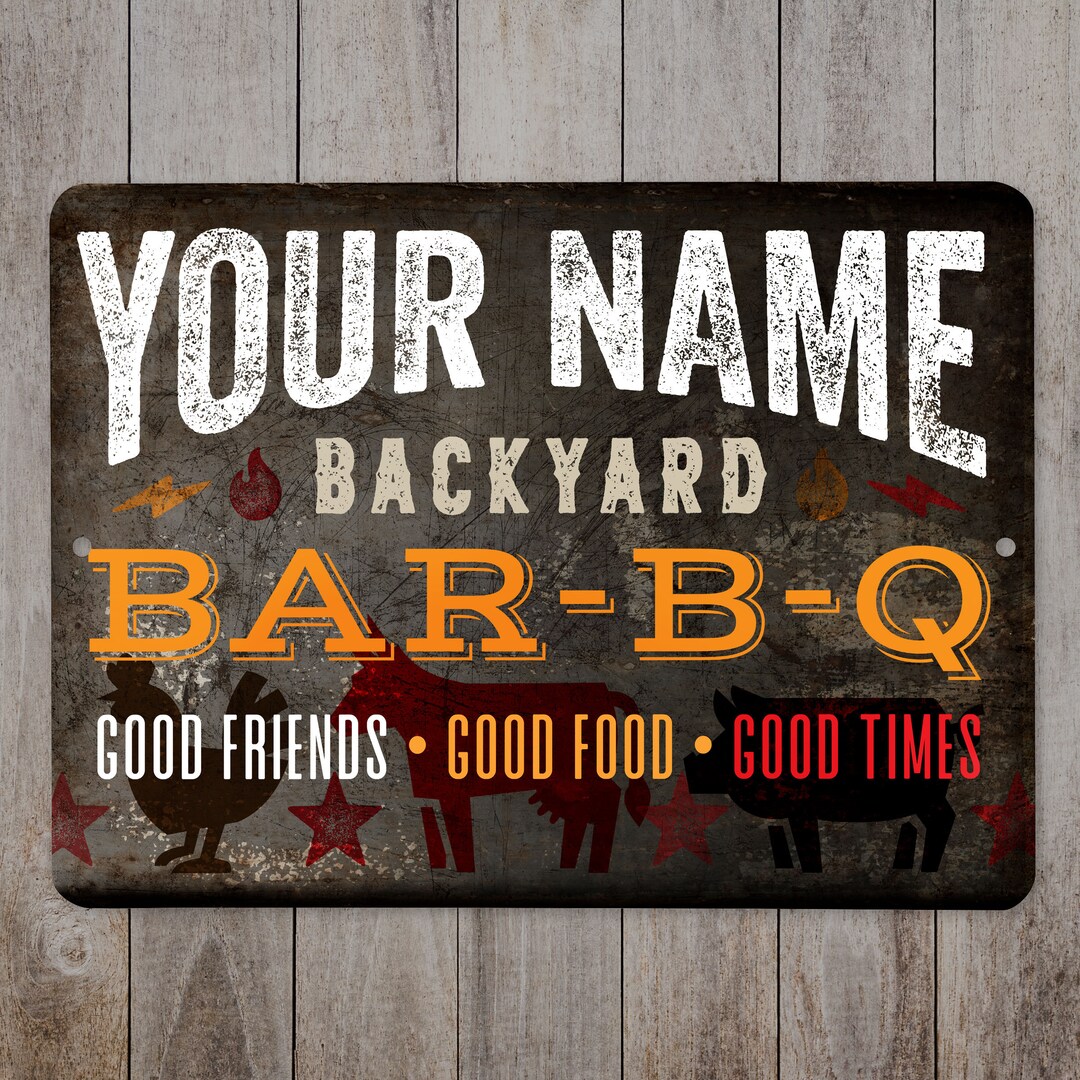 Custom Barbeque Sign: Personalized Backyard Grill Decor - Etsy