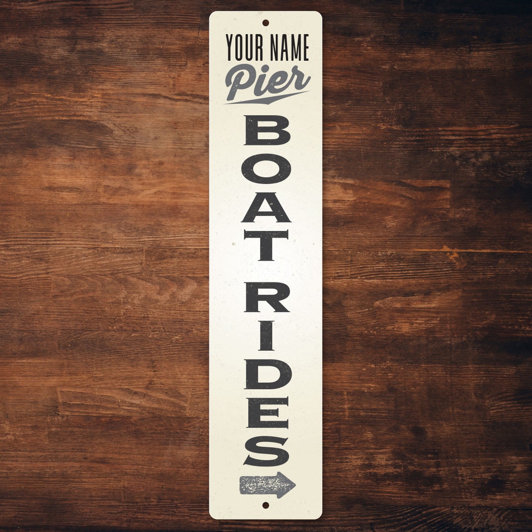Boat Rides Sign, Custom Boat Ride Sign, Boat Ride Metal Sign, Outdoor ...