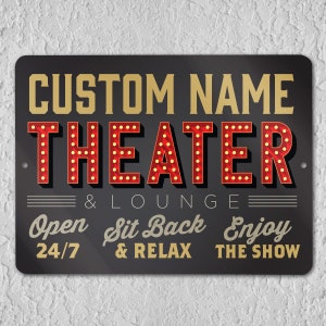 Custom Home Theater Sign Custom Movie Room Sign Housewarming - Etsy