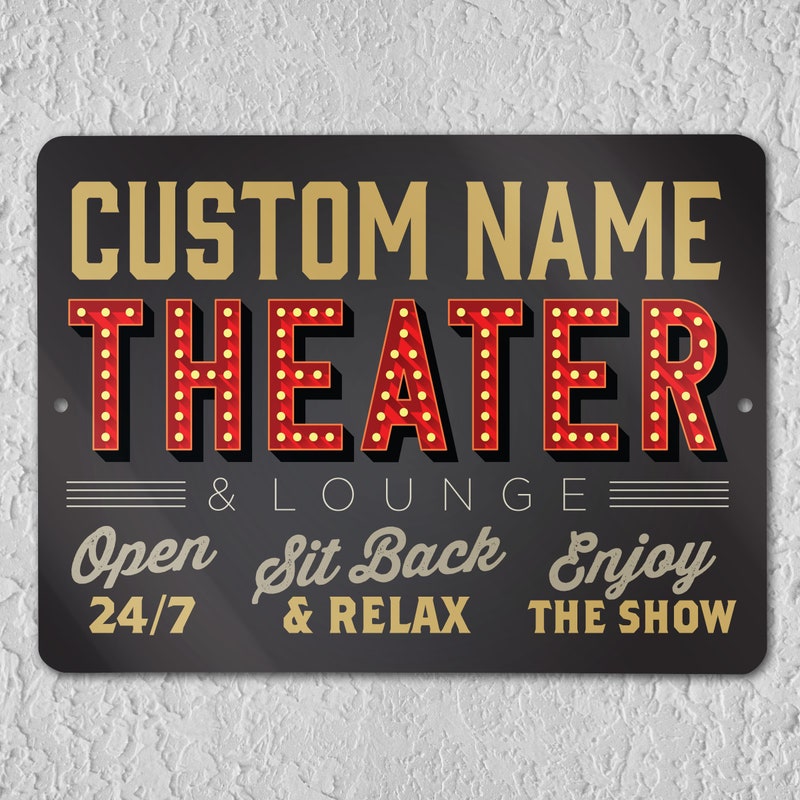Theater Room Sign - Etsy