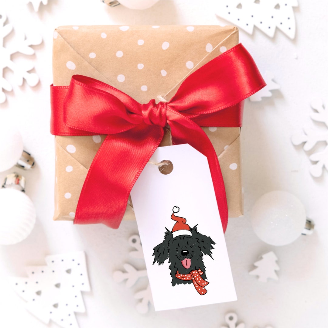 Cute Printable Gift Tags Black Dog Printable Christmas Labels Christmas ...