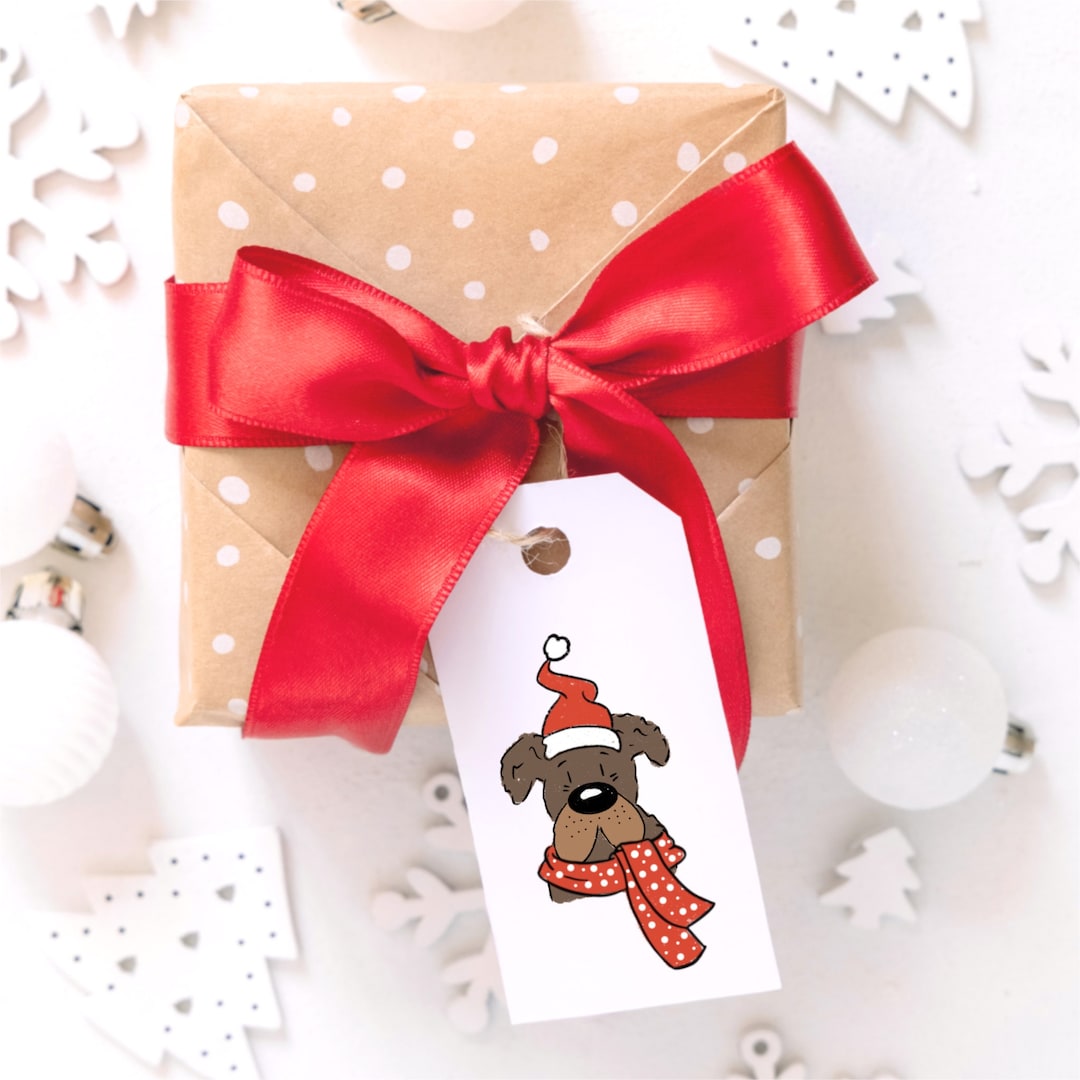 Cute Printable Gift Tags Boxer Dog | Printable Christmas Labels ...