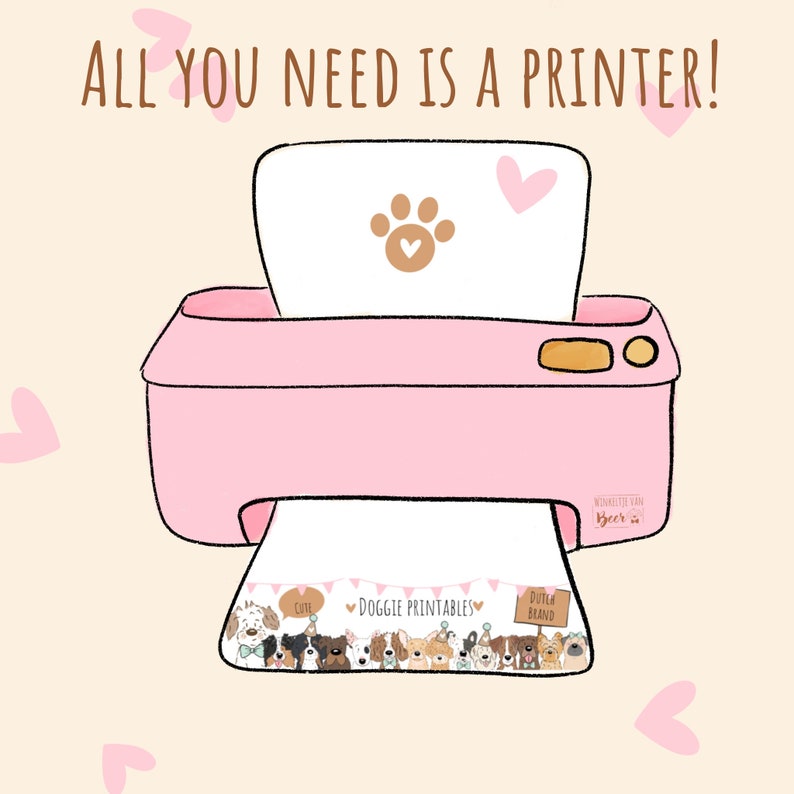 Happy Valentine Printable Gift Tags Print Labels Dogs Valentine's Day ...