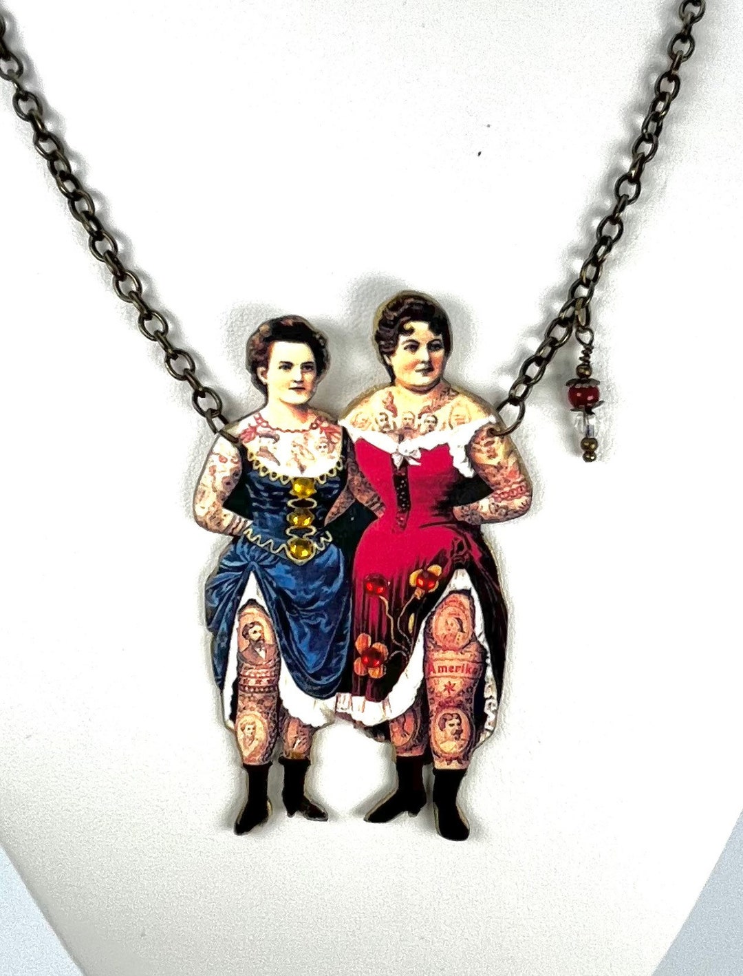 Circus Tattooed Ladies Necklace - Etsy