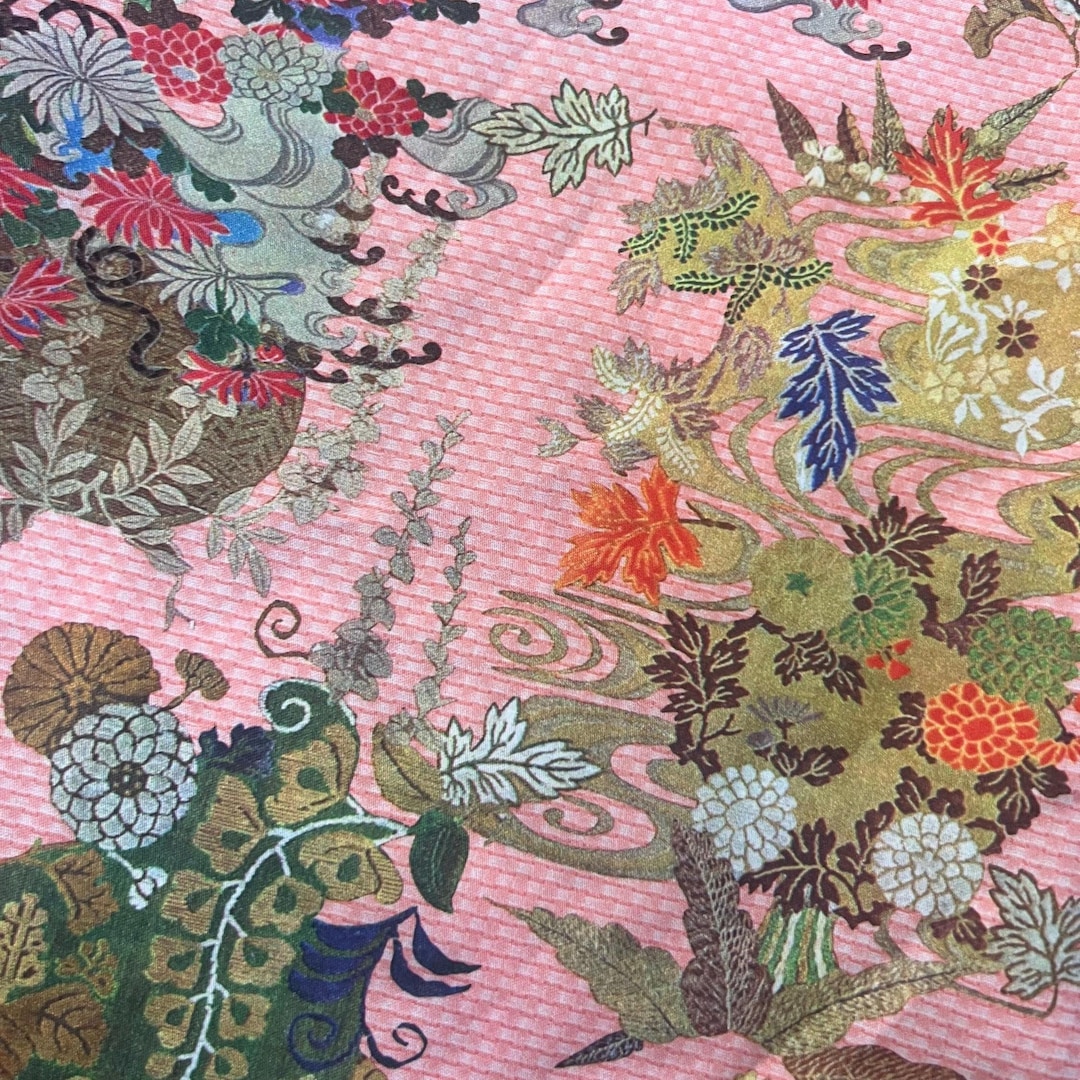 2000s Vintage Asian Fusion Print Fabric - Etsy
