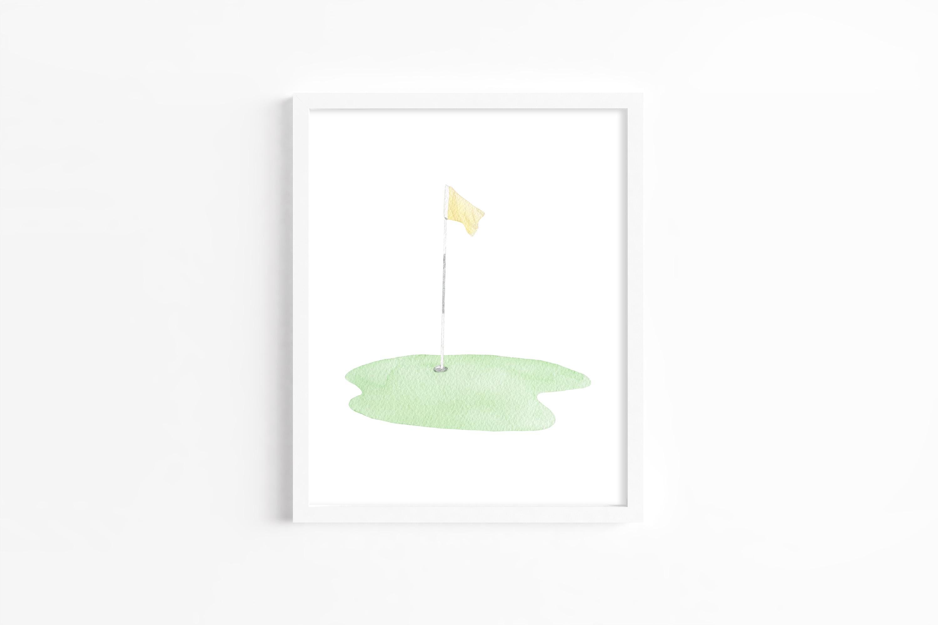 Golf Course Green Watercolor Art Print - Etsy