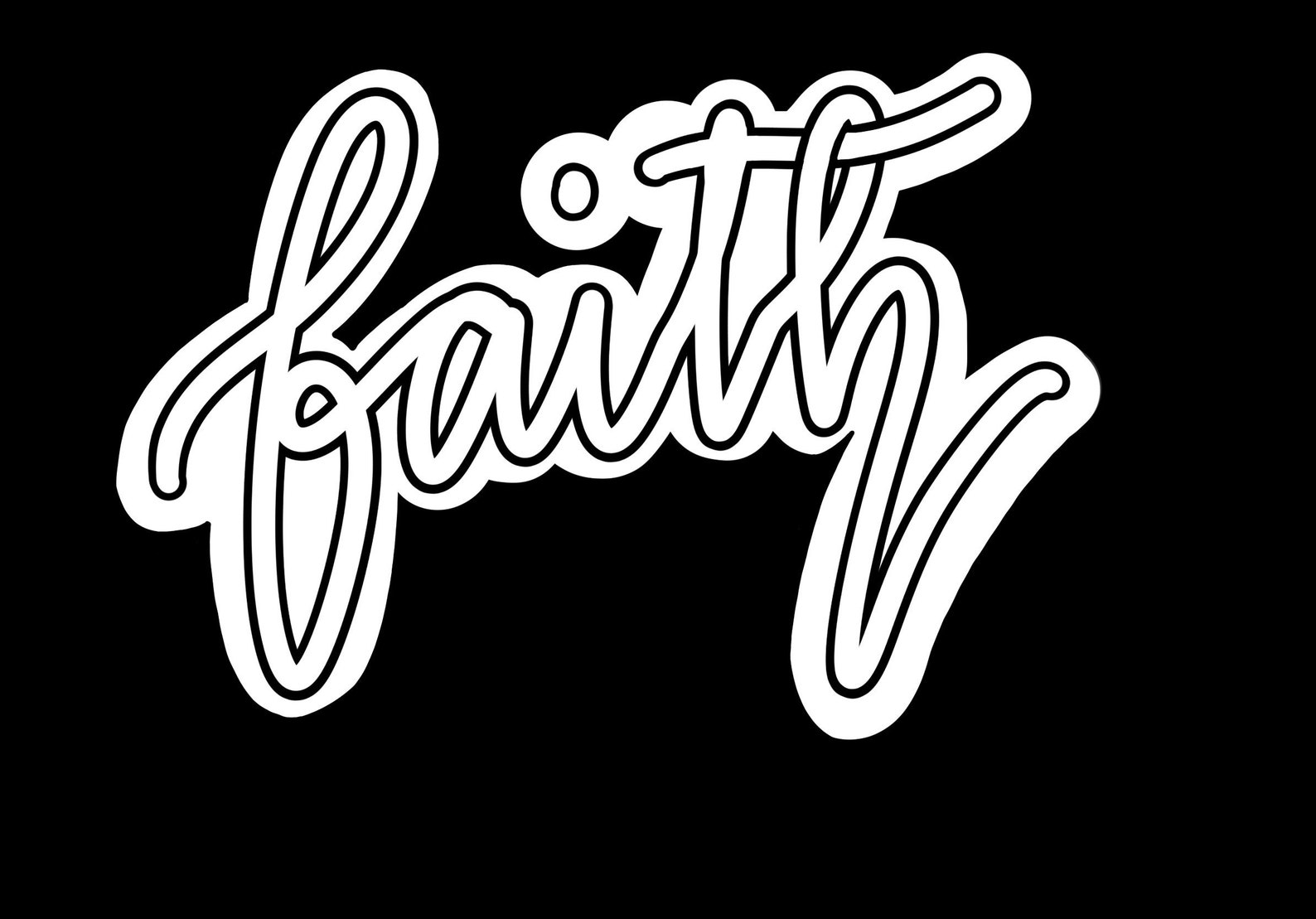 Faith Outline Adesivo in bianco e nero | Etsy
