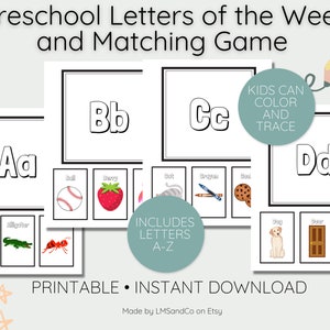 Preschool Letter of the Week, Preschool Matching Game, Visual Preschool ...