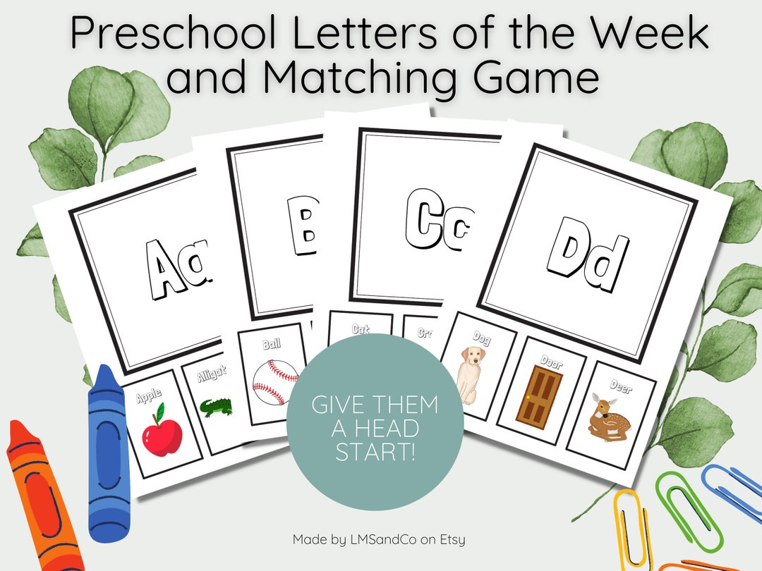 Preschool Letter of the Week, Preschool Matching Game, Visual Preschool ...