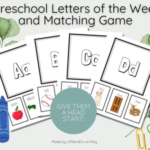 Preschool Letter of the Week, Preschool Matching Game, Visual Preschool ...