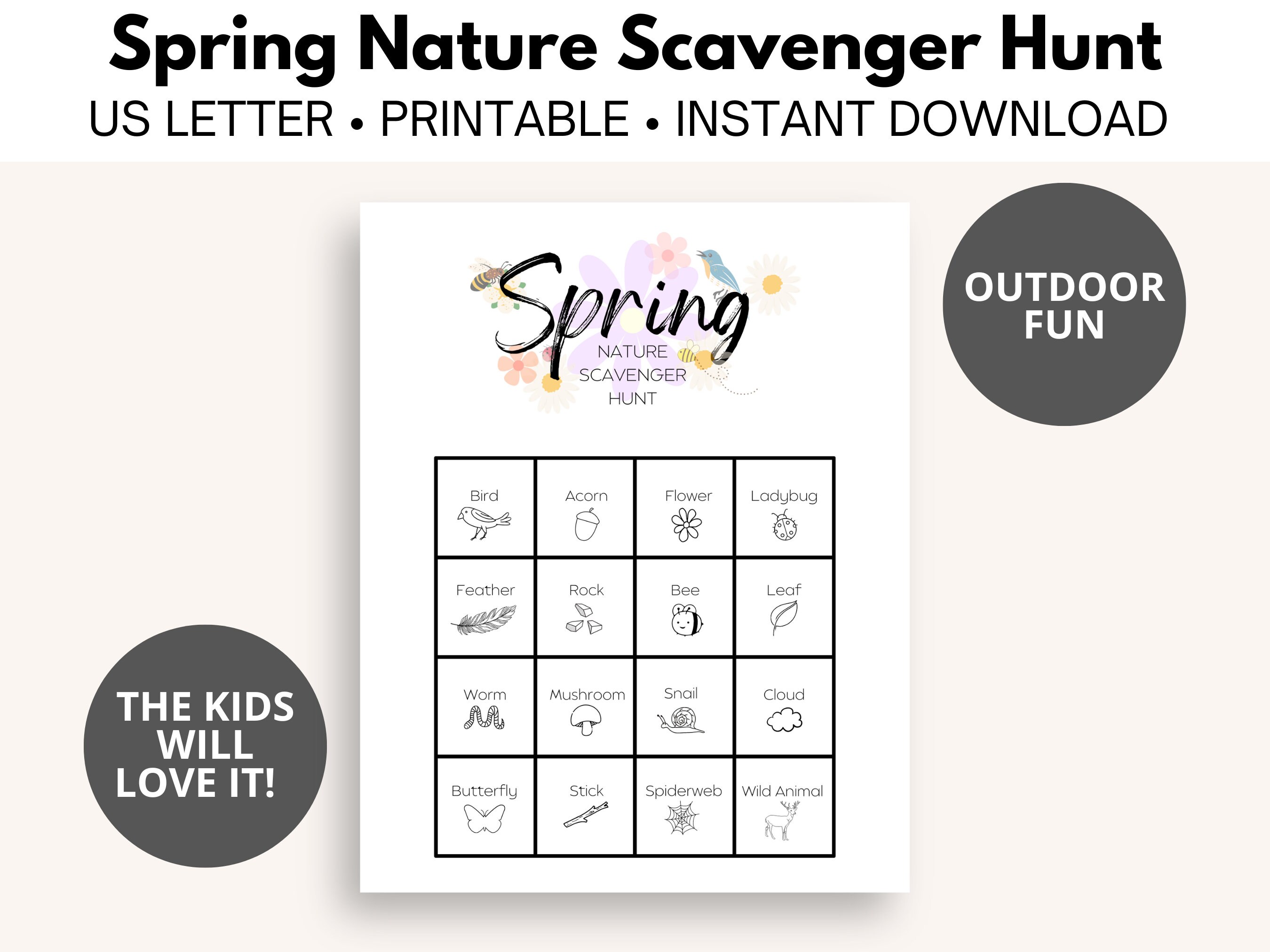 Scavenger Hunt Printable, Outdoor Scavenger Hunt, Nature Scavenger Hunt ...