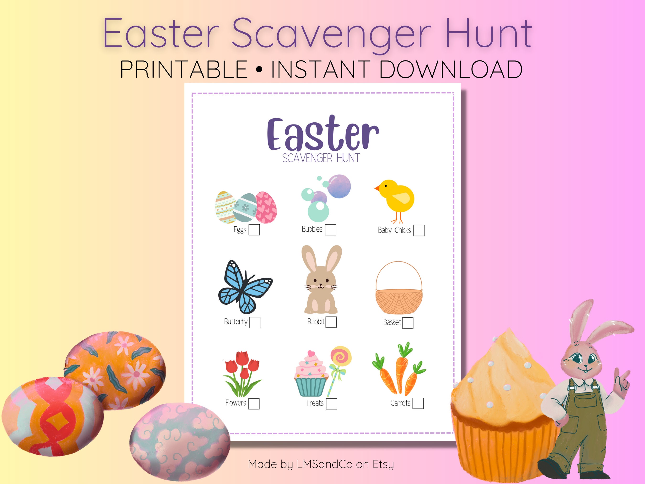 Easter Scavenger Hunt Printable, Easter Printable Game PDF - Etsy