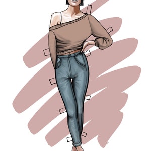 Paper Doll IDA, Printable Colouring Game for Girls, Digital Download - Etsy