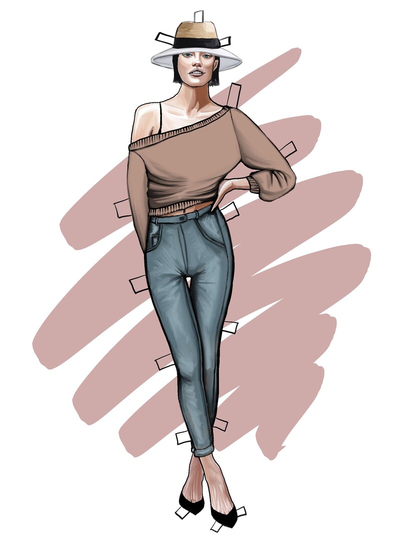 Paper Doll IDA, Printable Colouring Game for Girls, Digital Download - Etsy