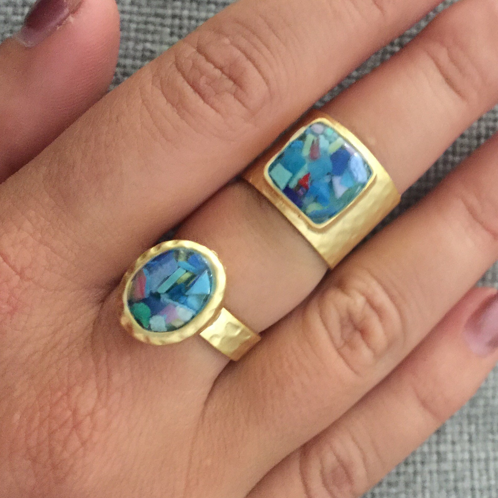 Recycled Ocean Plastic Hammered Statement Ring, Eco-friendly, Upcycled ...