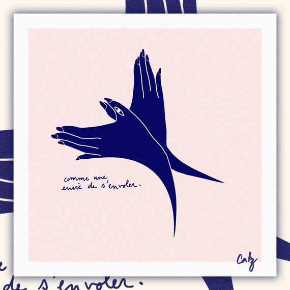 Illustration Want to fly numbered risography signed Art & Collectibles ...