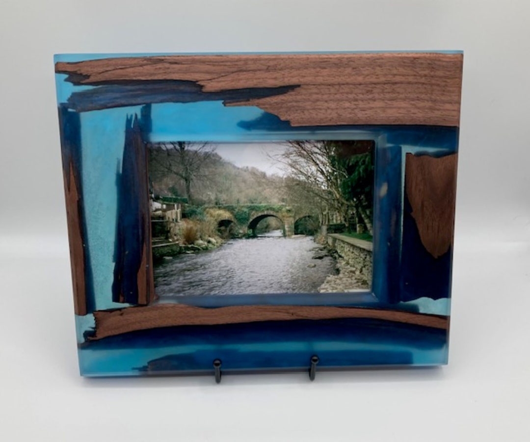 Black Walnut and Epoxy Resin Picture Frames Picture Frame With Glass ...