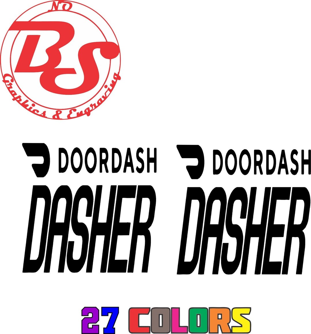 6 Door Dash Food Delivery Drivers Taxi Ride Driver Vinyl Display Decal ...