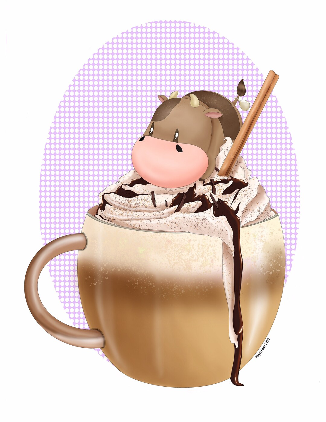 Coffee Cow Print - Etsy