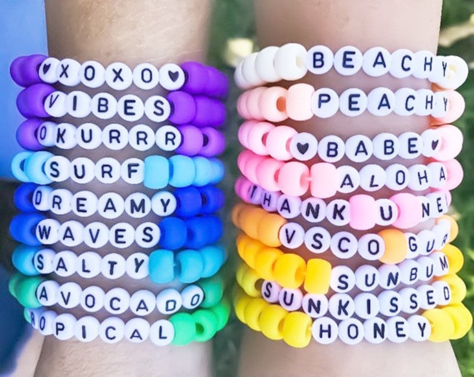 Personalized Custom Beaded Name Bracelets Custom Word Beaded - Etsy