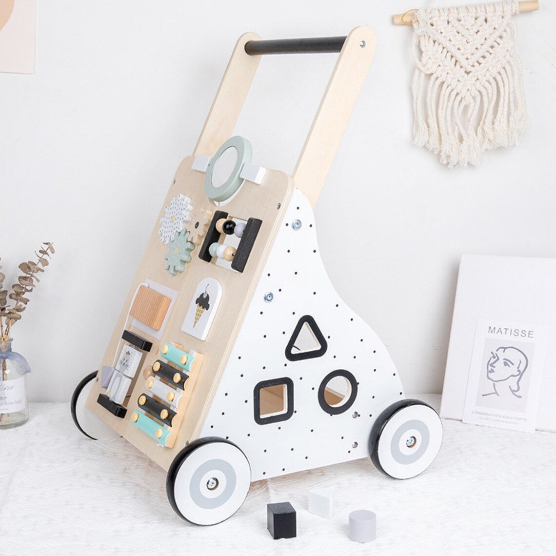 Kids Wooden Baby Push Walker Push and Pull Learning Walking - Etsy