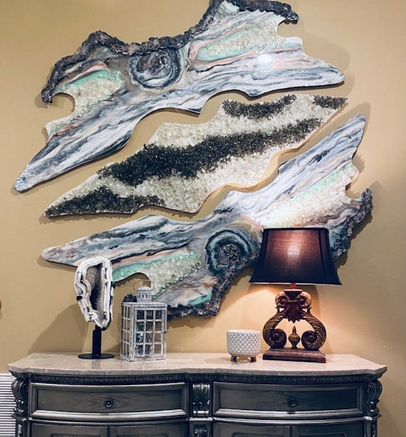 Geode Art Wall Decor Living Room Accents Realistic Geode - Etsy