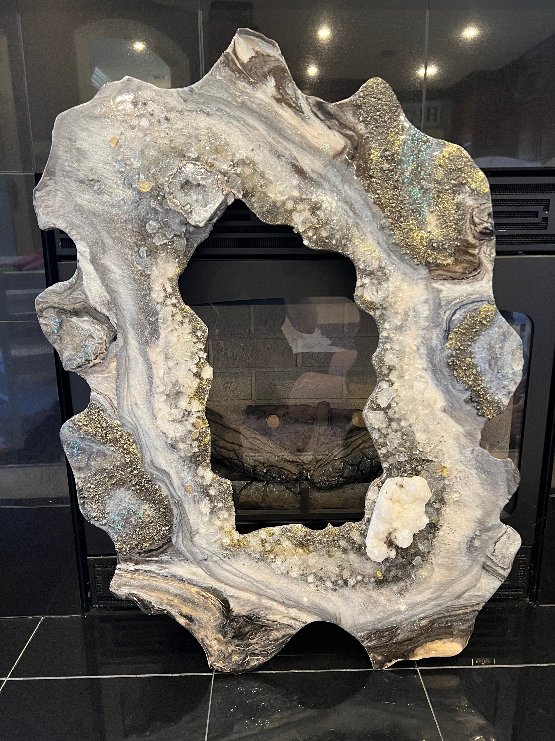 Crystal Resin Geode Art Wall Hanging or Table Top Display - Etsy