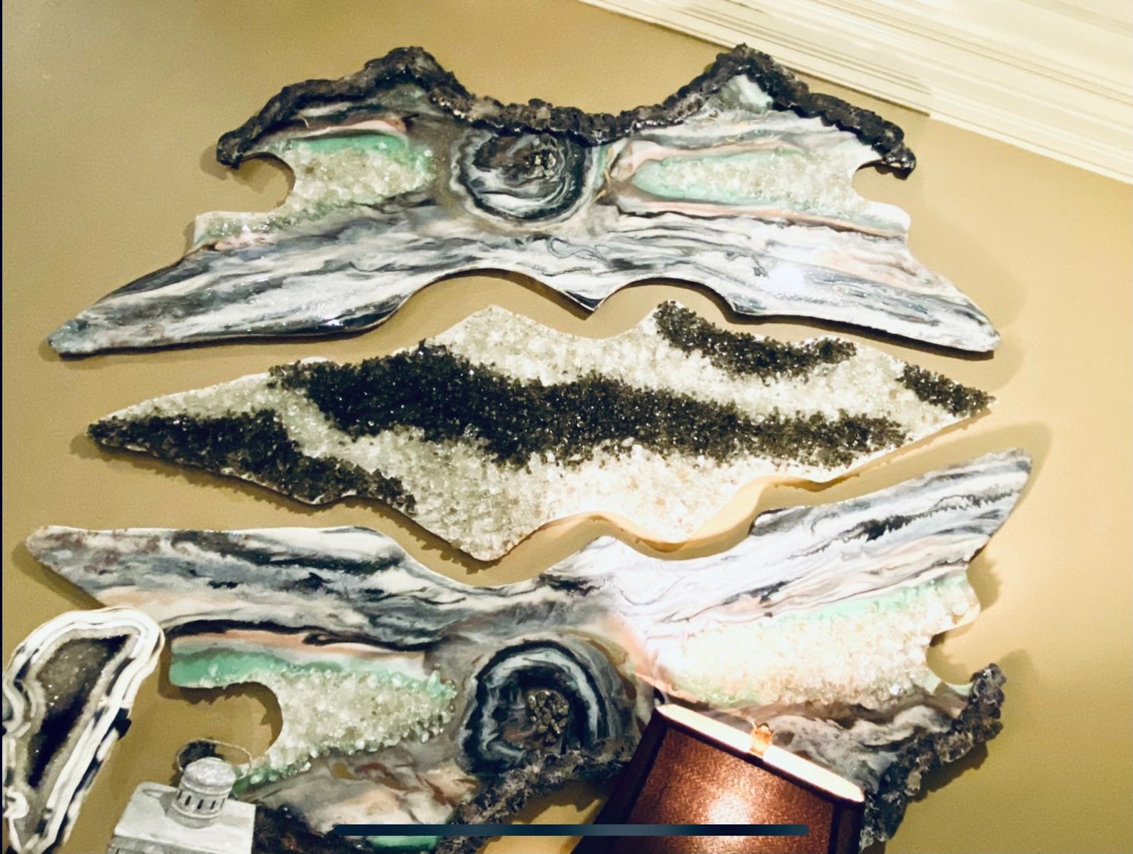 Geode Art Wall Decor Living Room Accents Realistic Geode - Etsy