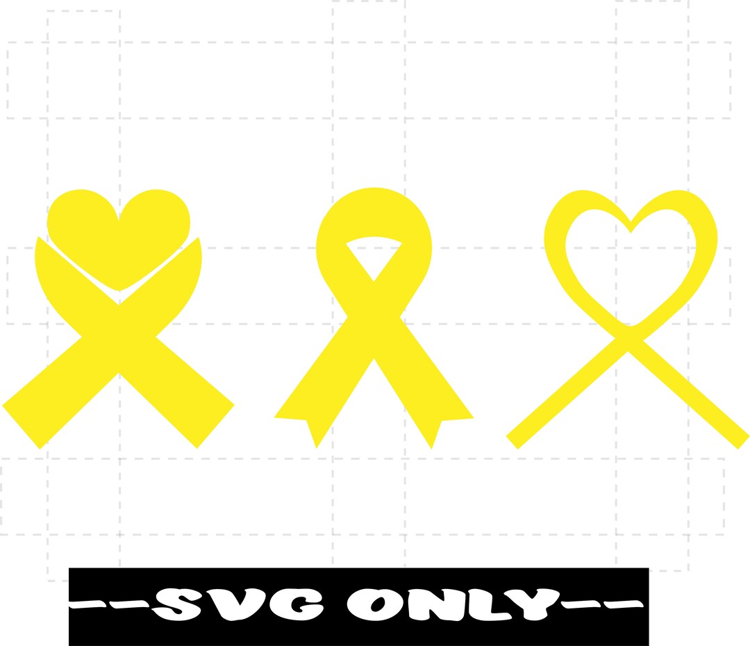 Yellow Awareness Ribbon SVG DIGITAL DOWNLOAD - Etsy