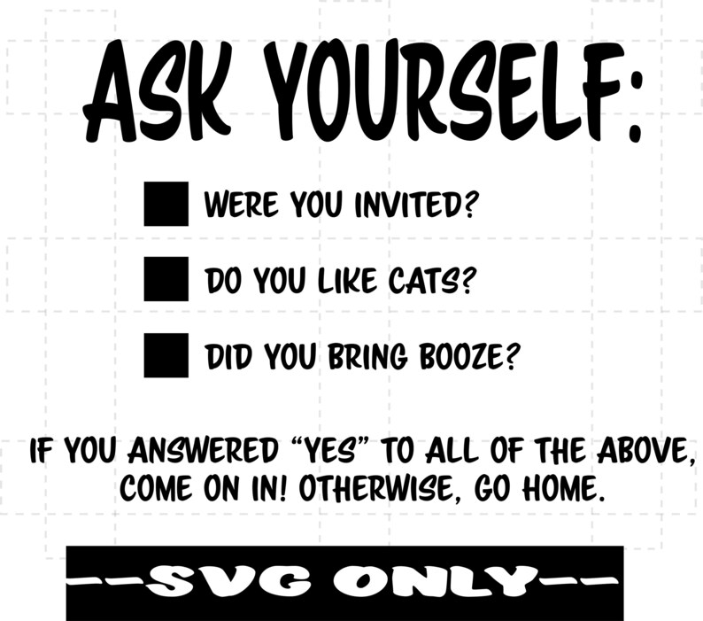 Cats Booze Checklist SVG DIGITAL DOWNLOAD - Etsy