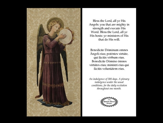 Prayer to the Holy Angels Latin and English Fra Angelico Angel | Etsy